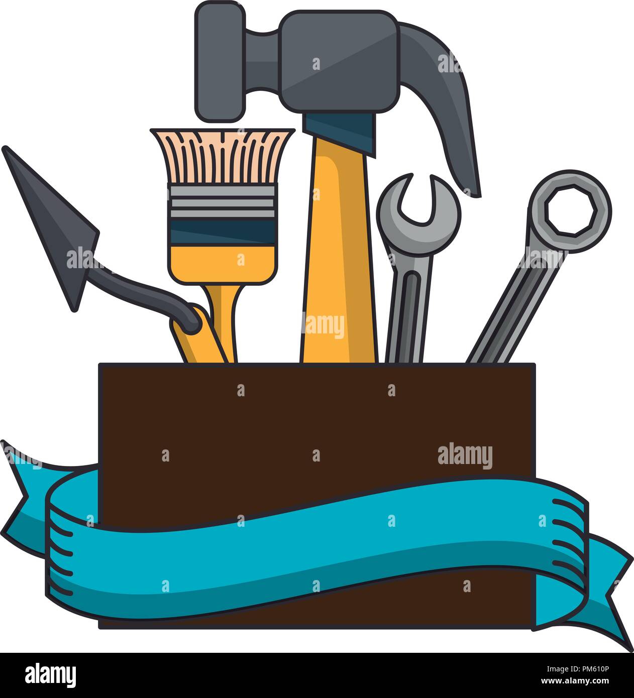 Construction tools emblem Stock Vector Image & Art - Alamy
