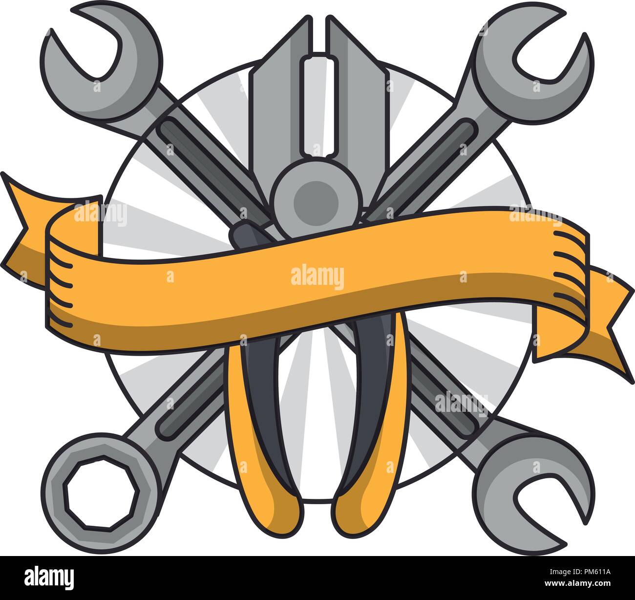 Construction tools emblem Stock Vector Image & Art - Alamy