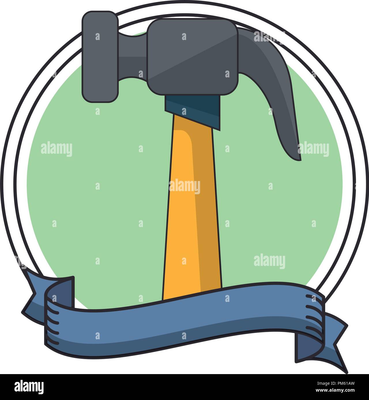 Hammer round frame Stock Vector Image & Art - Alamy