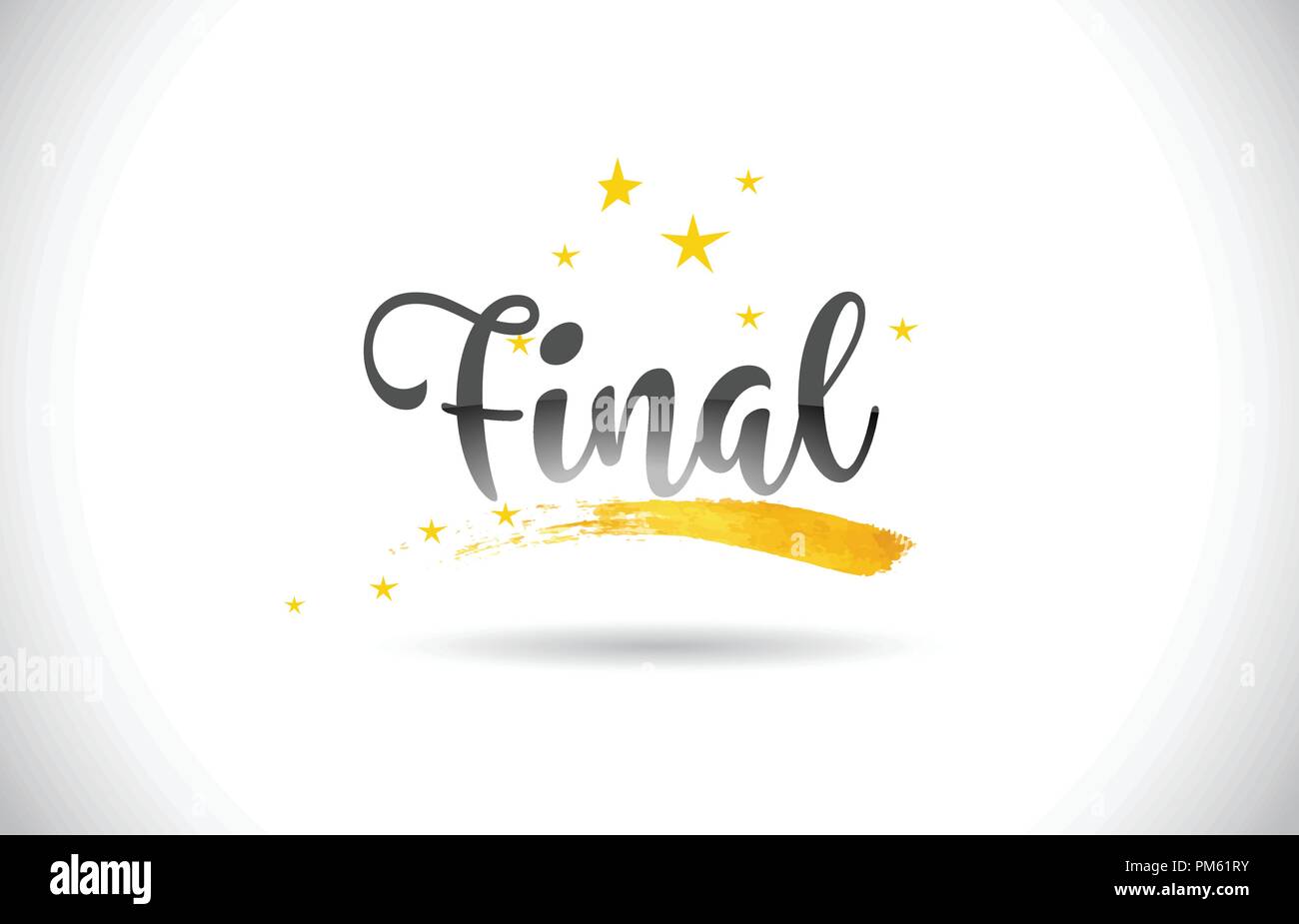 Final Word Text with Golden Stars Trail and Handwritten Curved Font ...