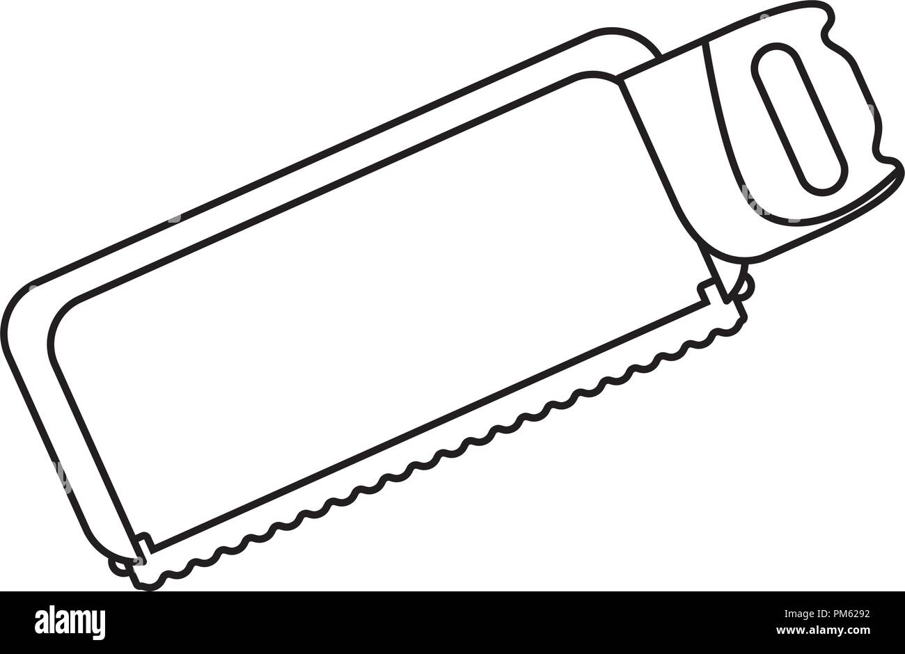 Hacksaw construction tool in black and white Stock Vector Image & Art ...