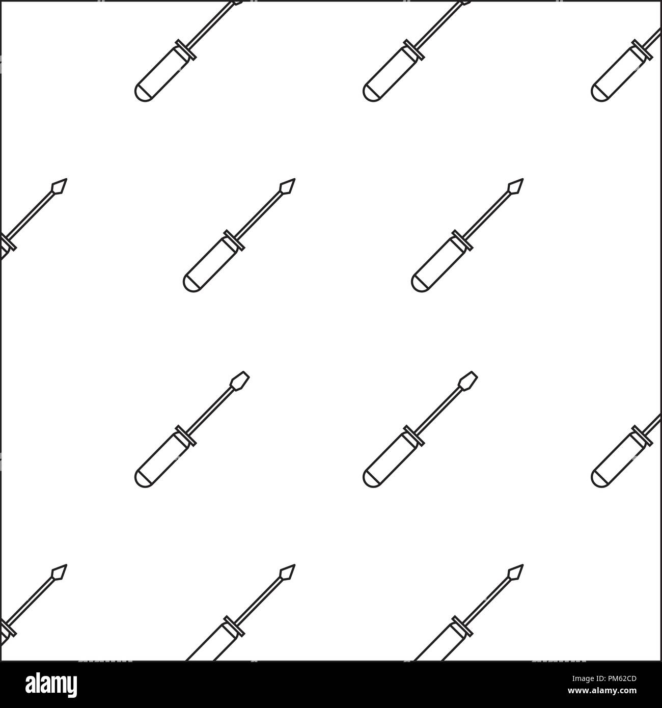 Screwdrivers pattern background in black and white Stock Vector Image ...