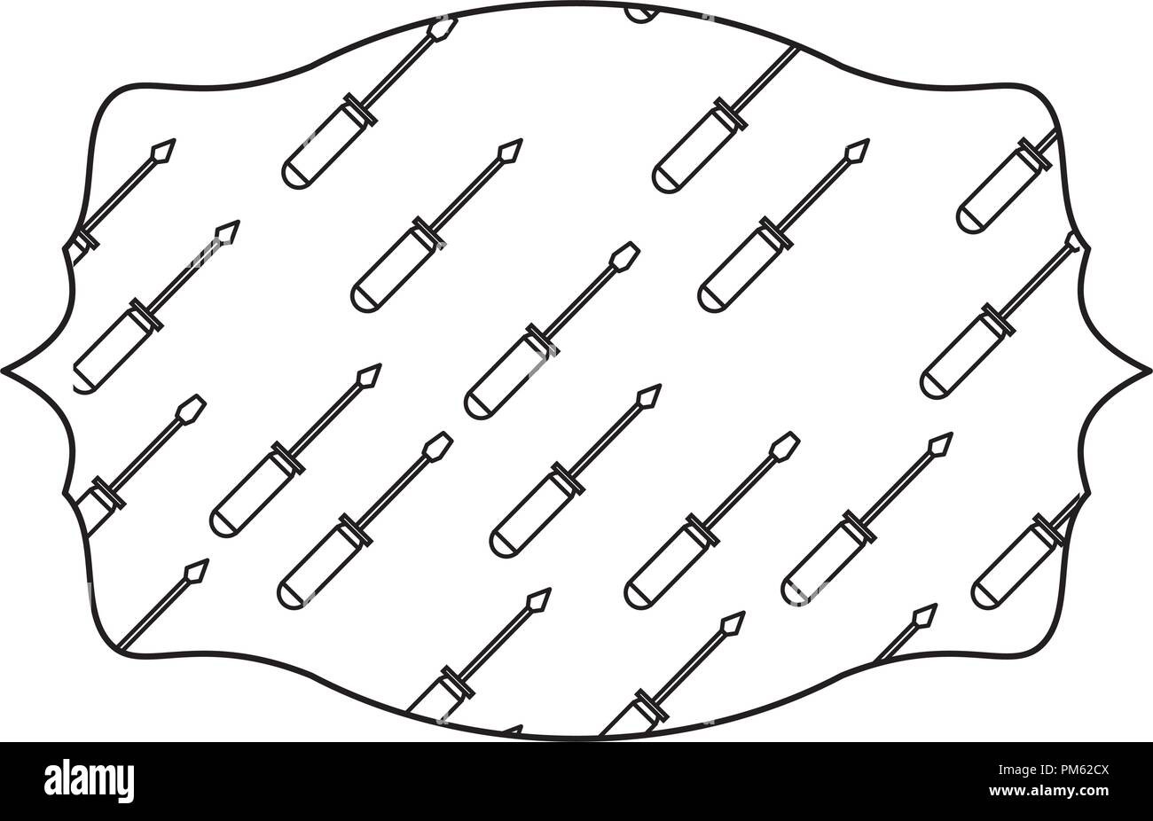 Screwdrivers label frame in black and white Stock Vector Image & Art ...