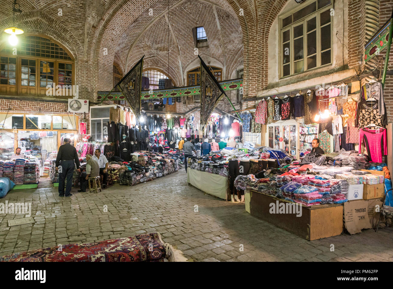 Stalls in the covered bazaar in Tabriz, Iran, in the lead up to Ashura ...