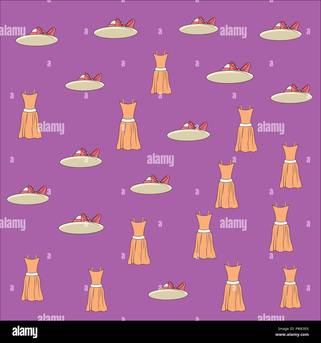 Women dress and hat Pattern background Stock Vector Image & Art - Alamy