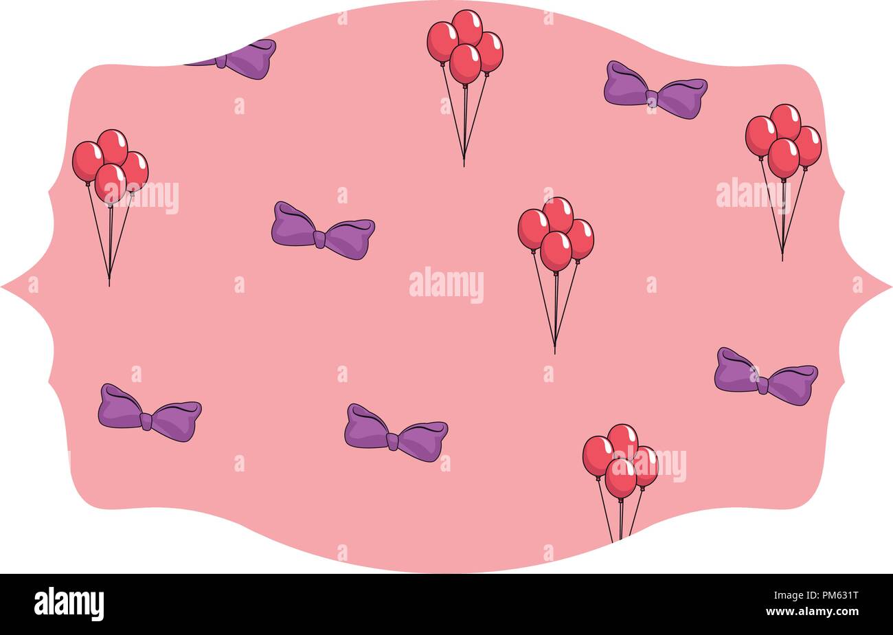 Bow and balloons label frame Stock Vector Image & Art - Alamy