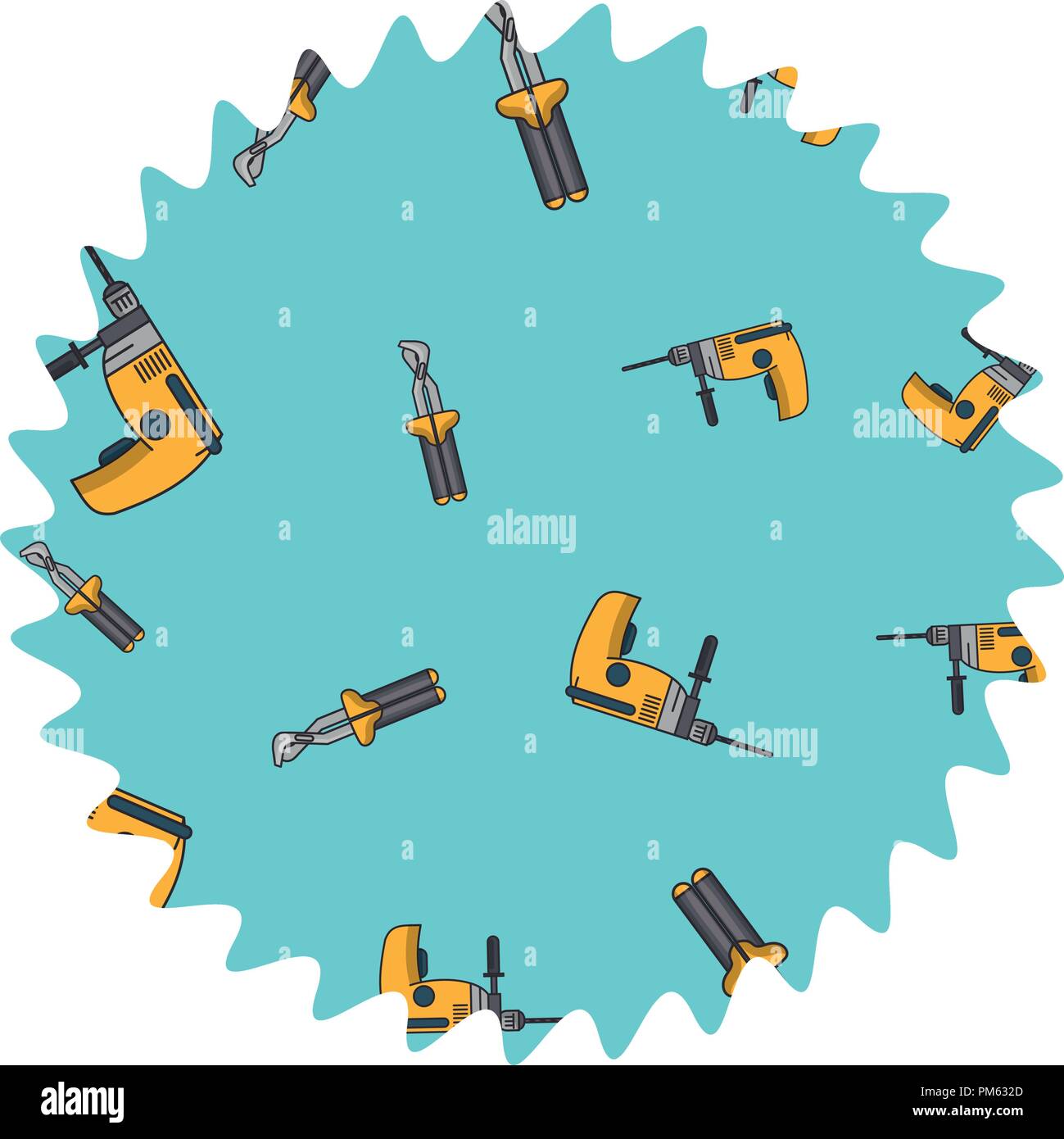 Drill and screwdriver round label Stock Vector Image & Art - Alamy