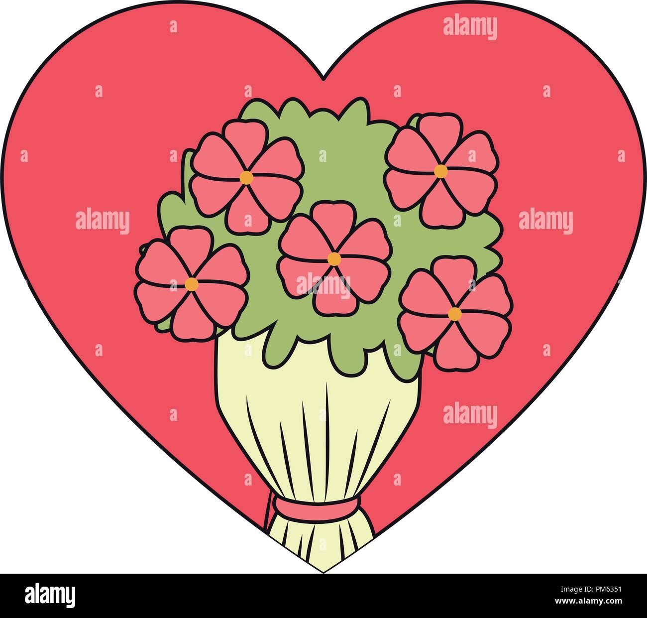 Flowers bouquet heart frame Stock Vector Image & Art - Alamy