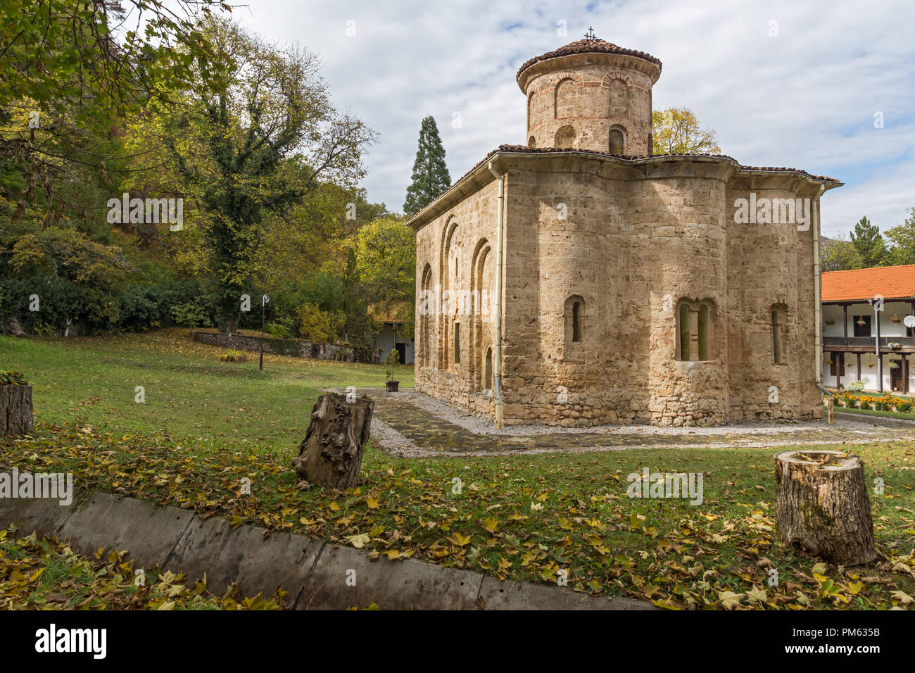 Autumn view of The 11th century Zemen Monastery, Pernik Region ...
