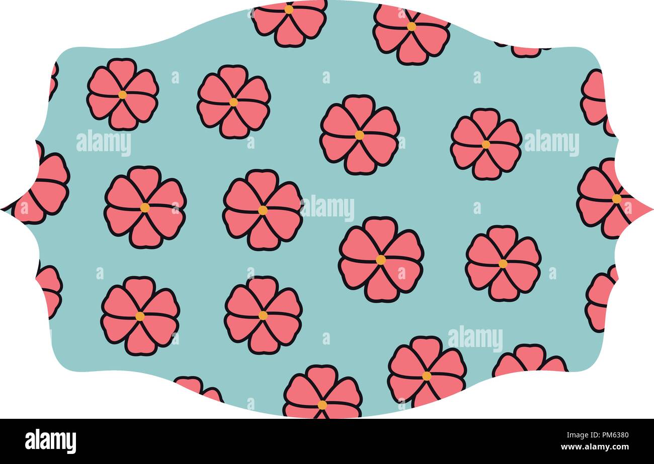 Flowers pattern label frame Stock Vector Image & Art - Alamy
