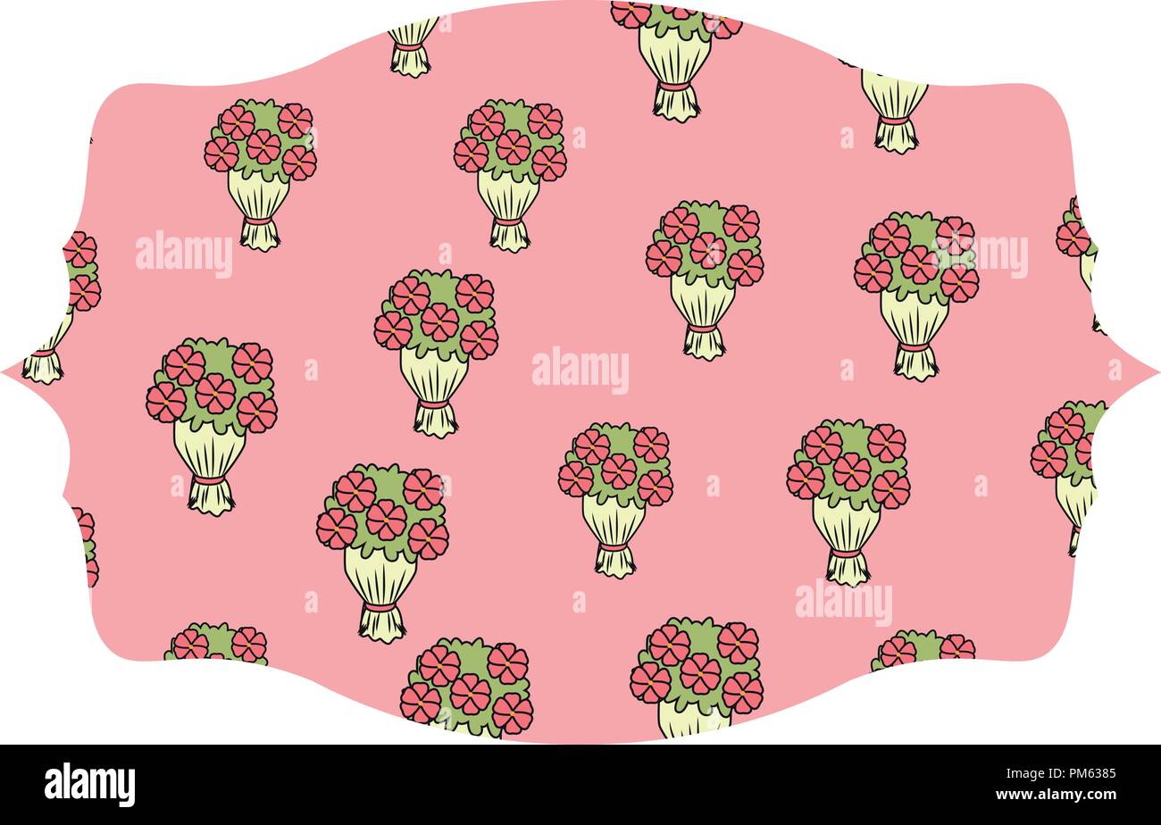 Flowers bouquet pattern label frame Stock Vector Image & Art - Alamy