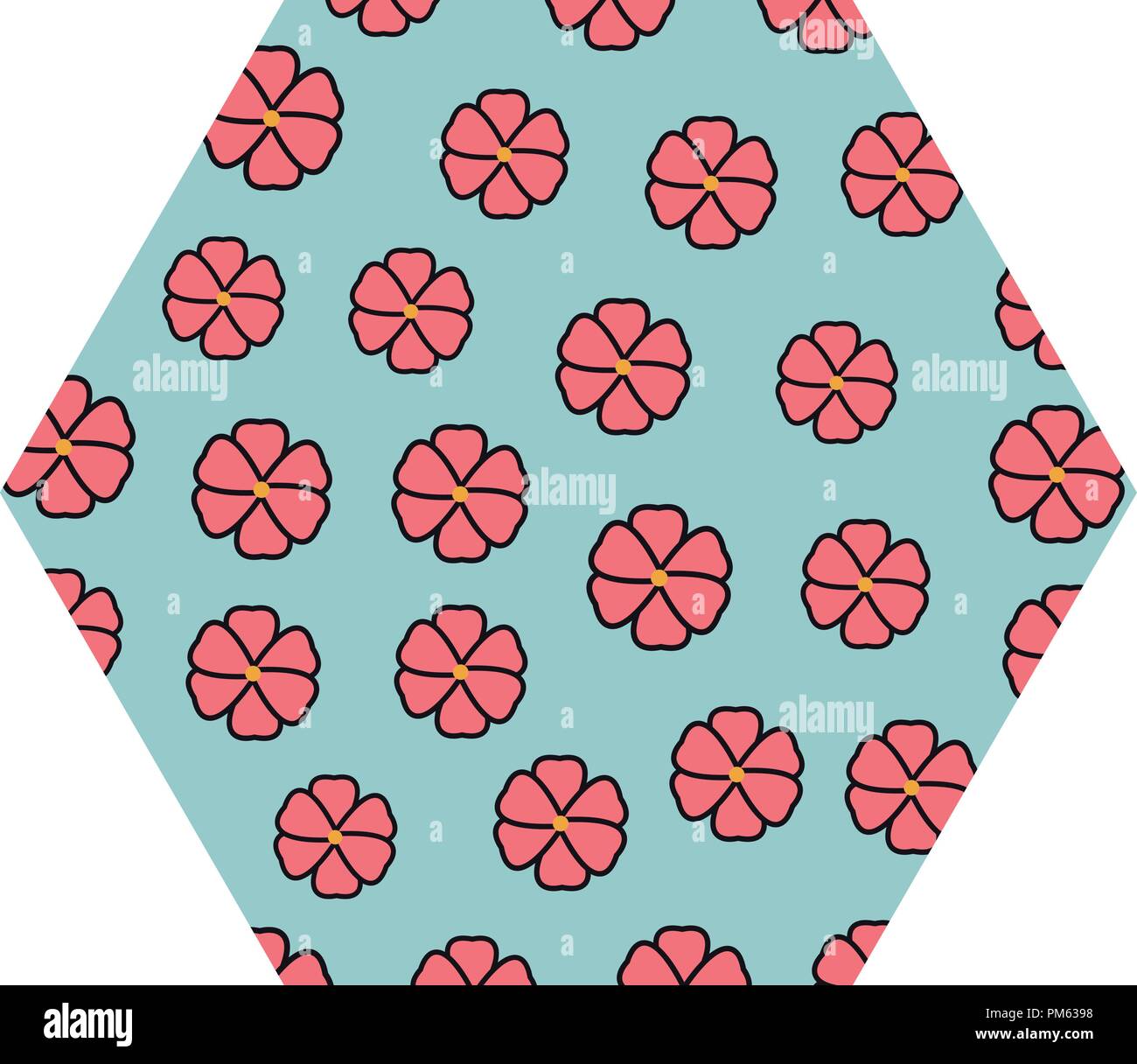 Flowers pattern hexagon frame Stock Vector Image & Art - Alamy