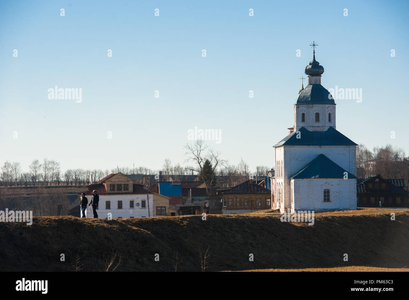 Old russian town landscape with church. View of Suzdal cityscape Stock ...