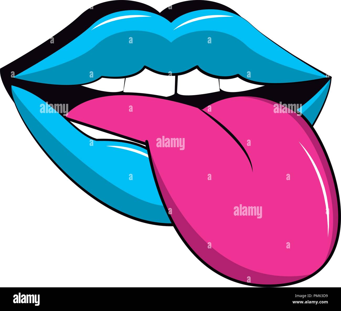 90s mouth with tongue out Stock Vector Image & Art - Alamy