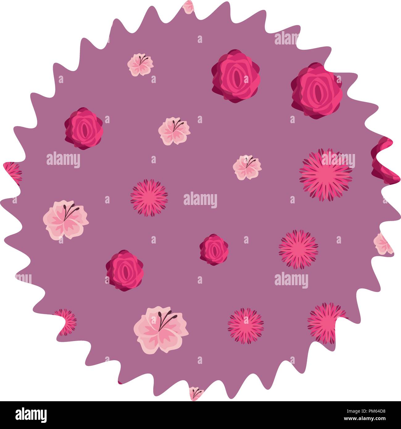 Floral round label Stock Vector Image & Art - Alamy
