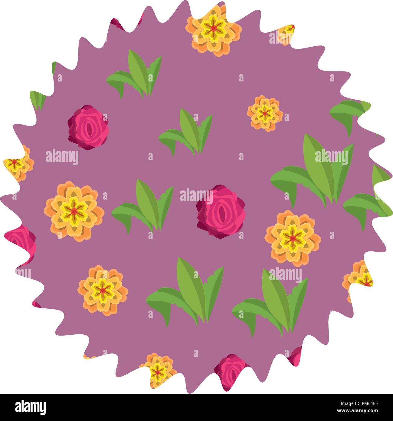 Floral round label Stock Vector Image & Art - Alamy