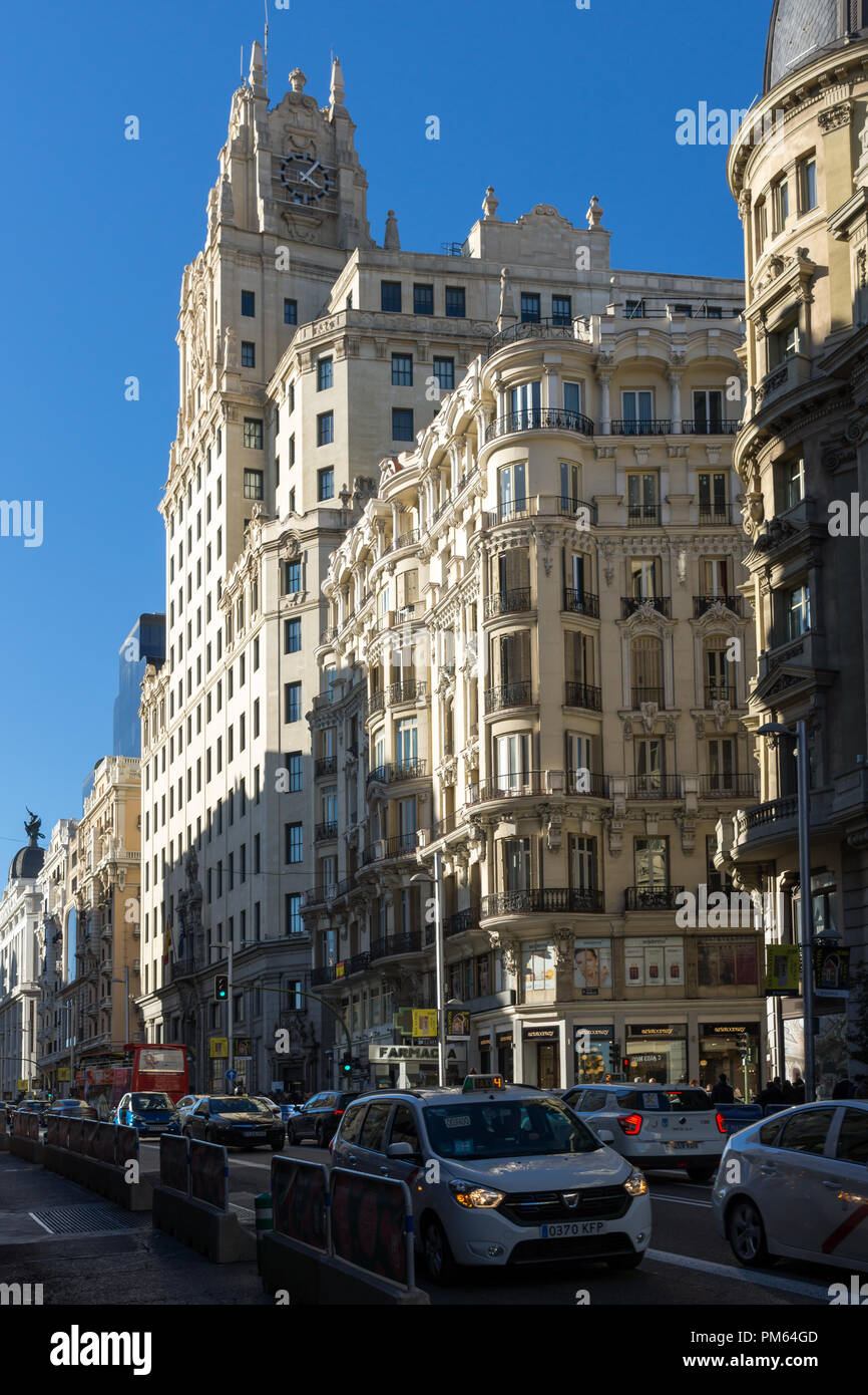 MADRID, SPAIN - JANUARY 21, 2018: Telefonica Building (Edificio ...