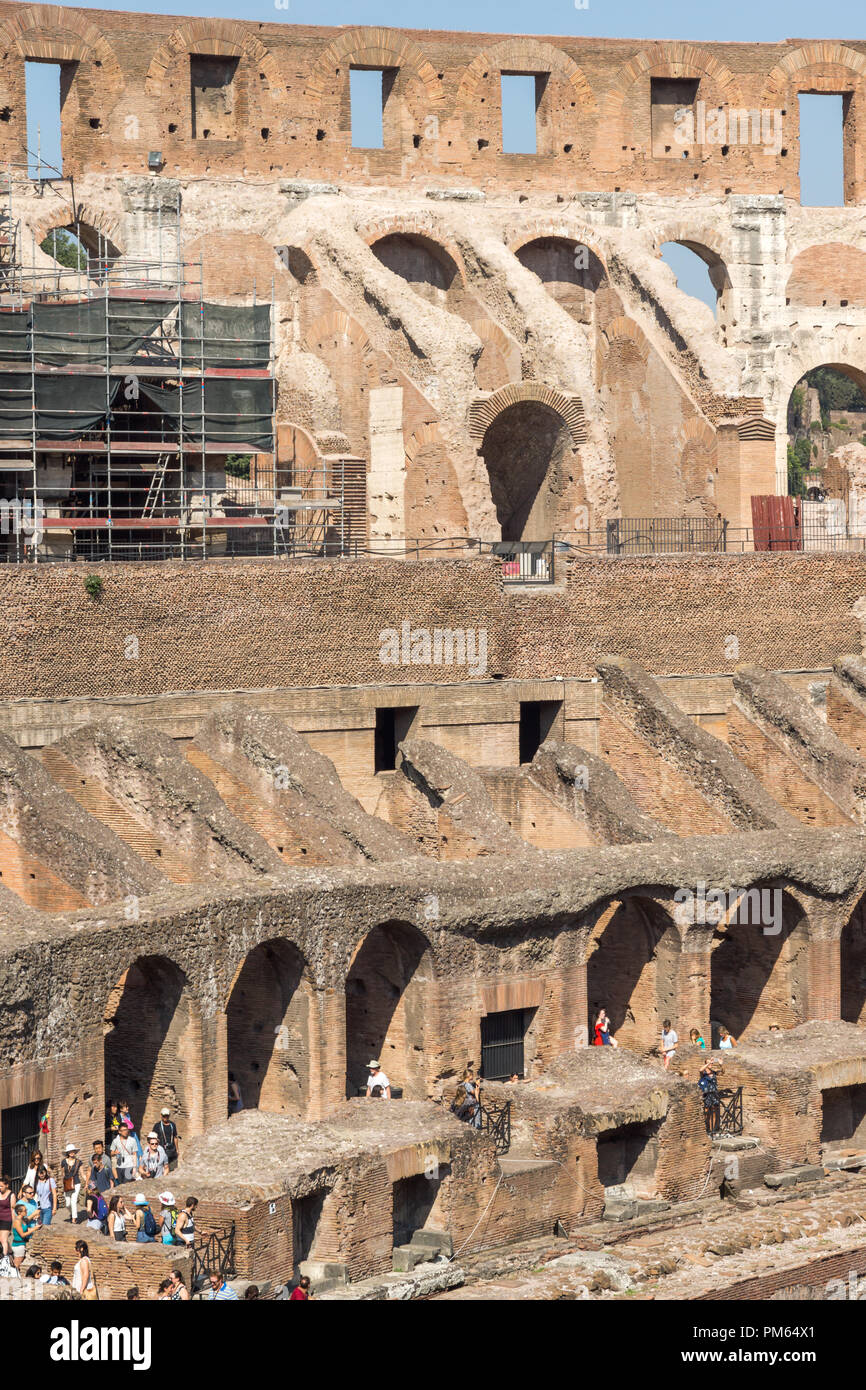 ROME, ITALY - JUNE 24, 2017: Ancient arena of gladiator Colosseum in ...