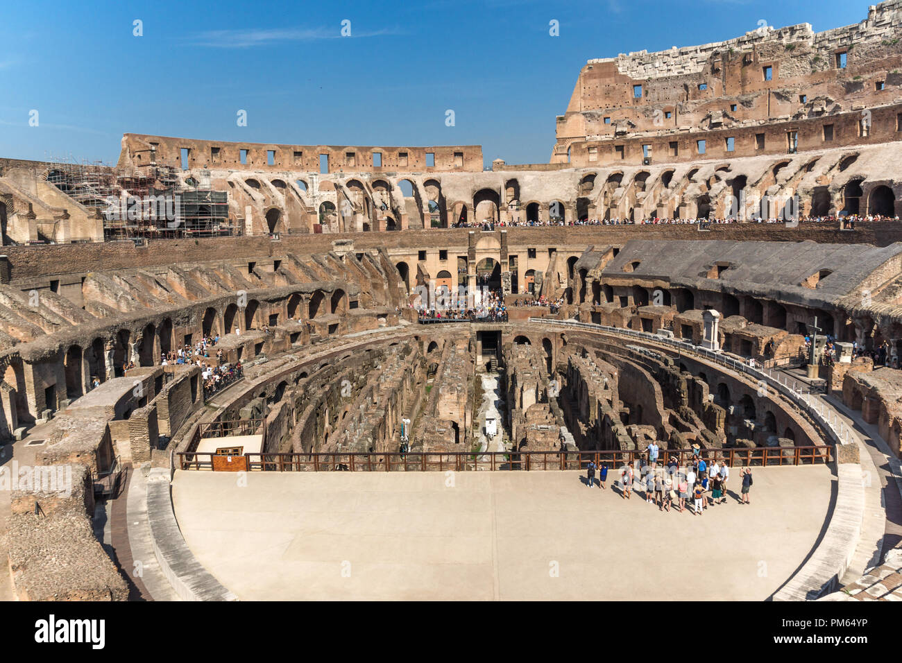 ROME, ITALY - JUNE 24, 2017: Ancient arena of gladiator Colosseum in ...