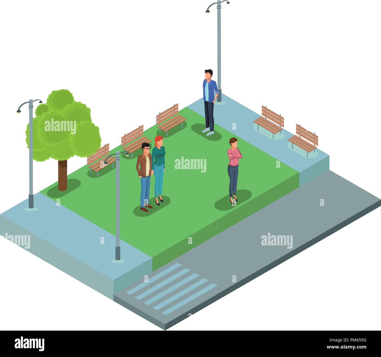 Park with lights Stock Vector Images - Alamy