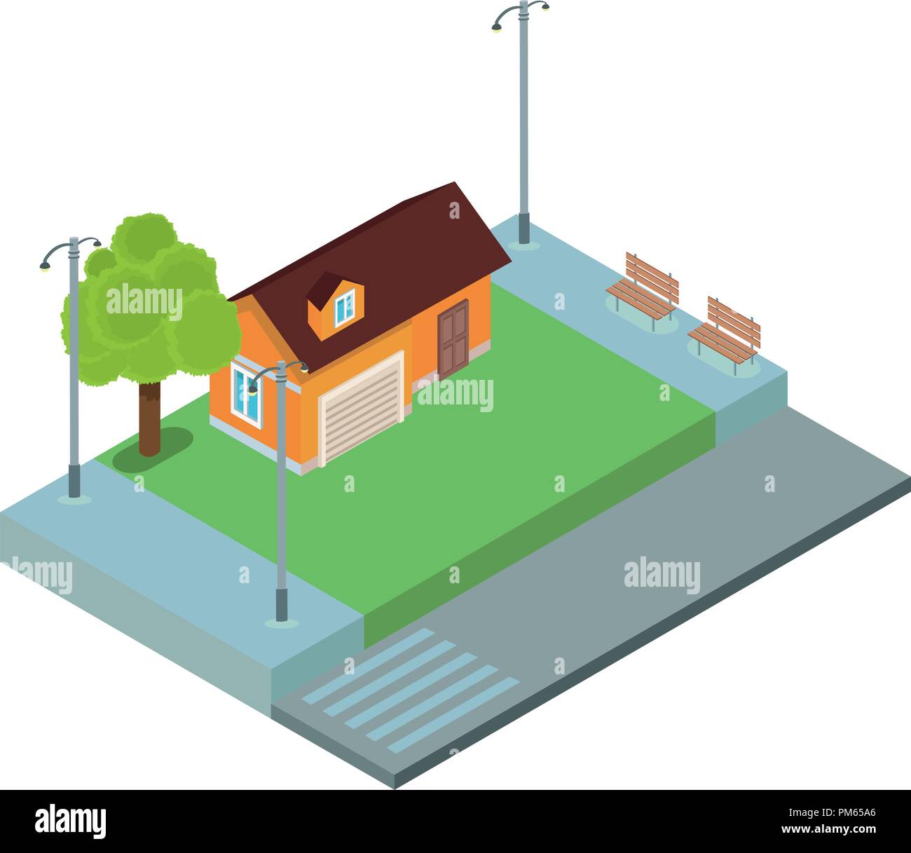 House isometric scenery Stock Vector Image & Art - Alamy