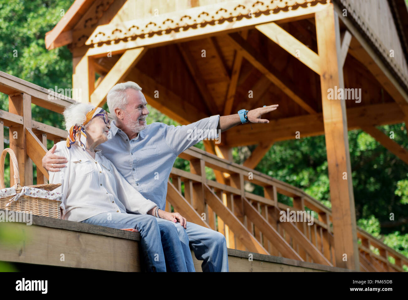 Emotional woman pointing distance hi-res stock photography and images ...