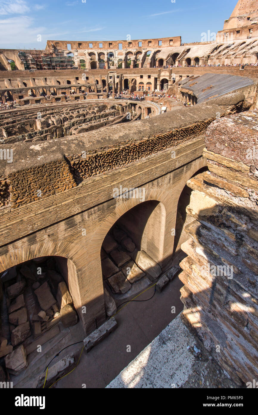 ROME, ITALY - JUNE 24, 2017: Ancient arena of gladiator Colosseum in ...
