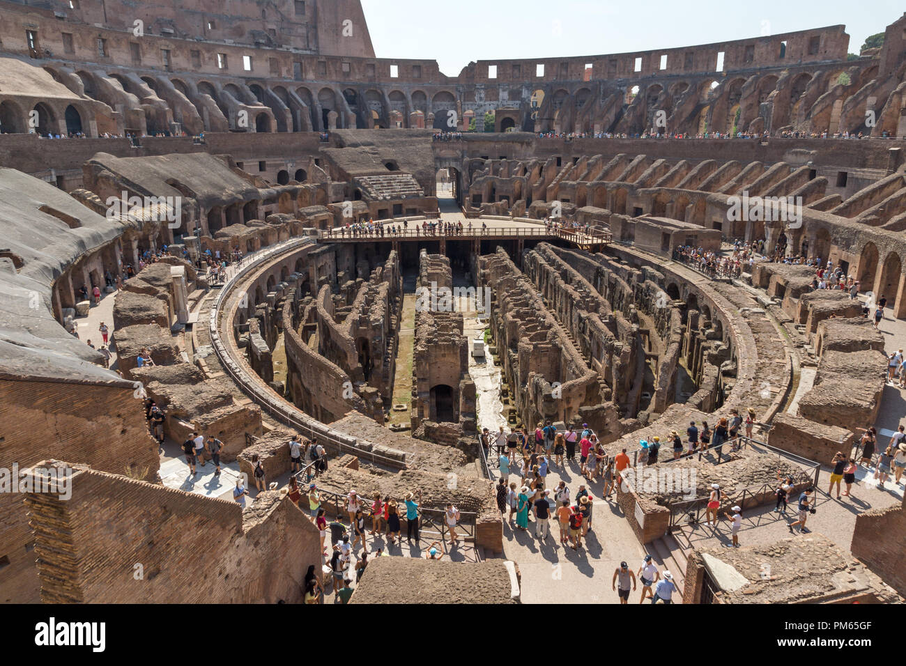 ROME, ITALY - JUNE 24, 2017: Ancient arena of gladiator Colosseum in ...
