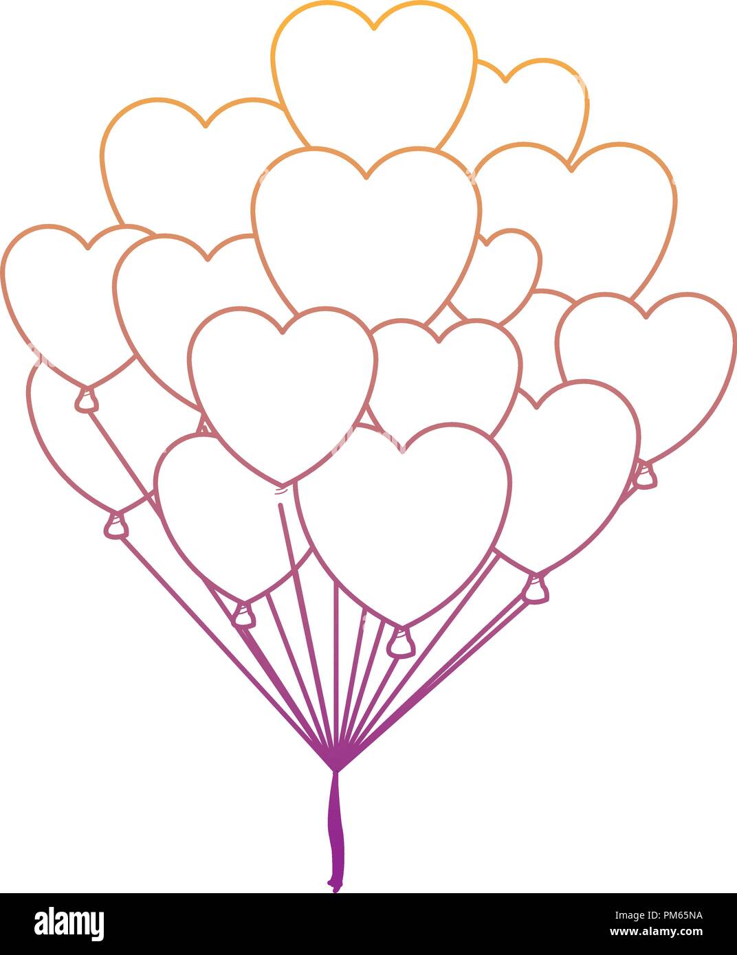 Heart shaped balloons rainbow lines Stock Vector Image & Art - Alamy