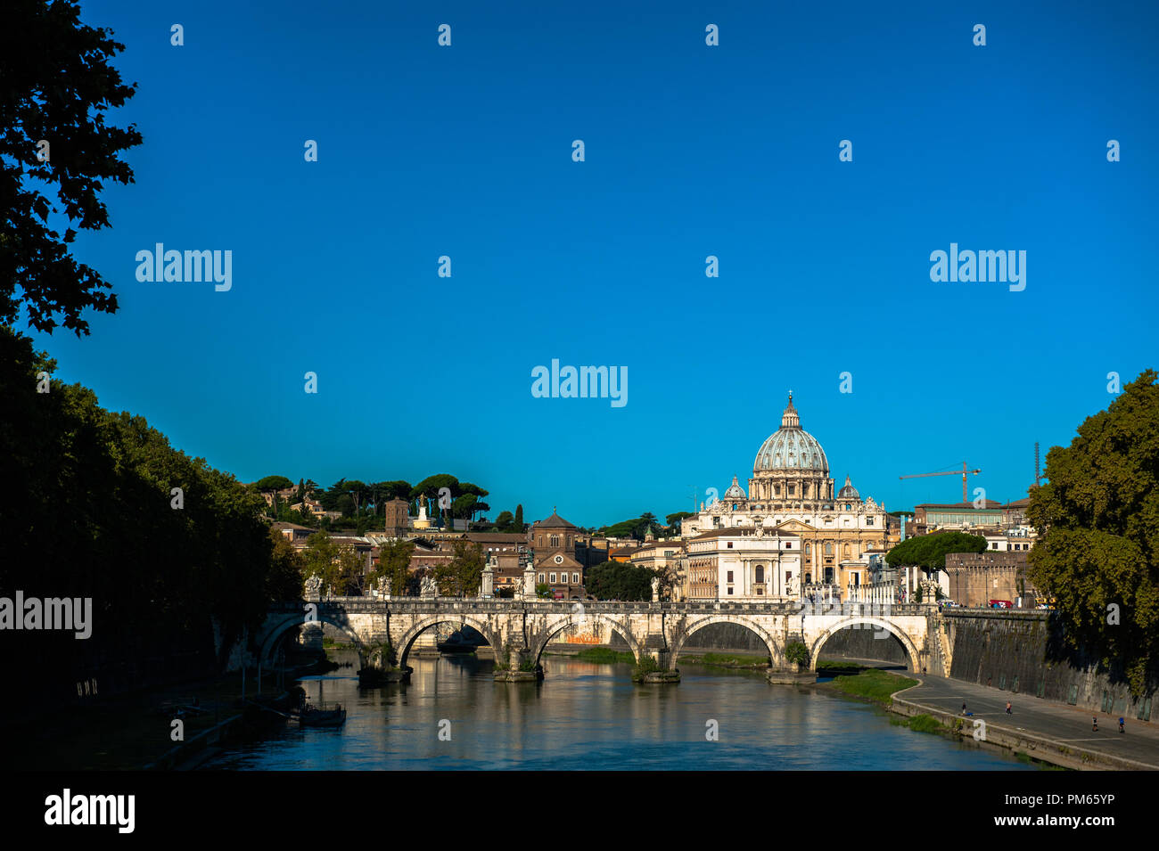 St Peters basilica and river Tibra in Rome Stock Photo - Alamy