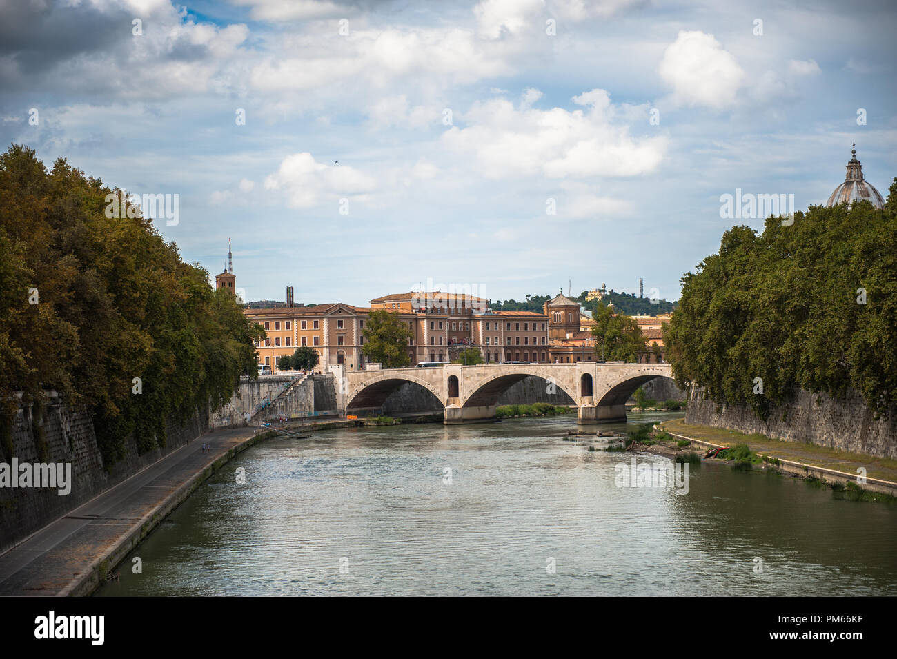 Bridge and river Tibra in Rome, Italy Stock Photo - Alamy