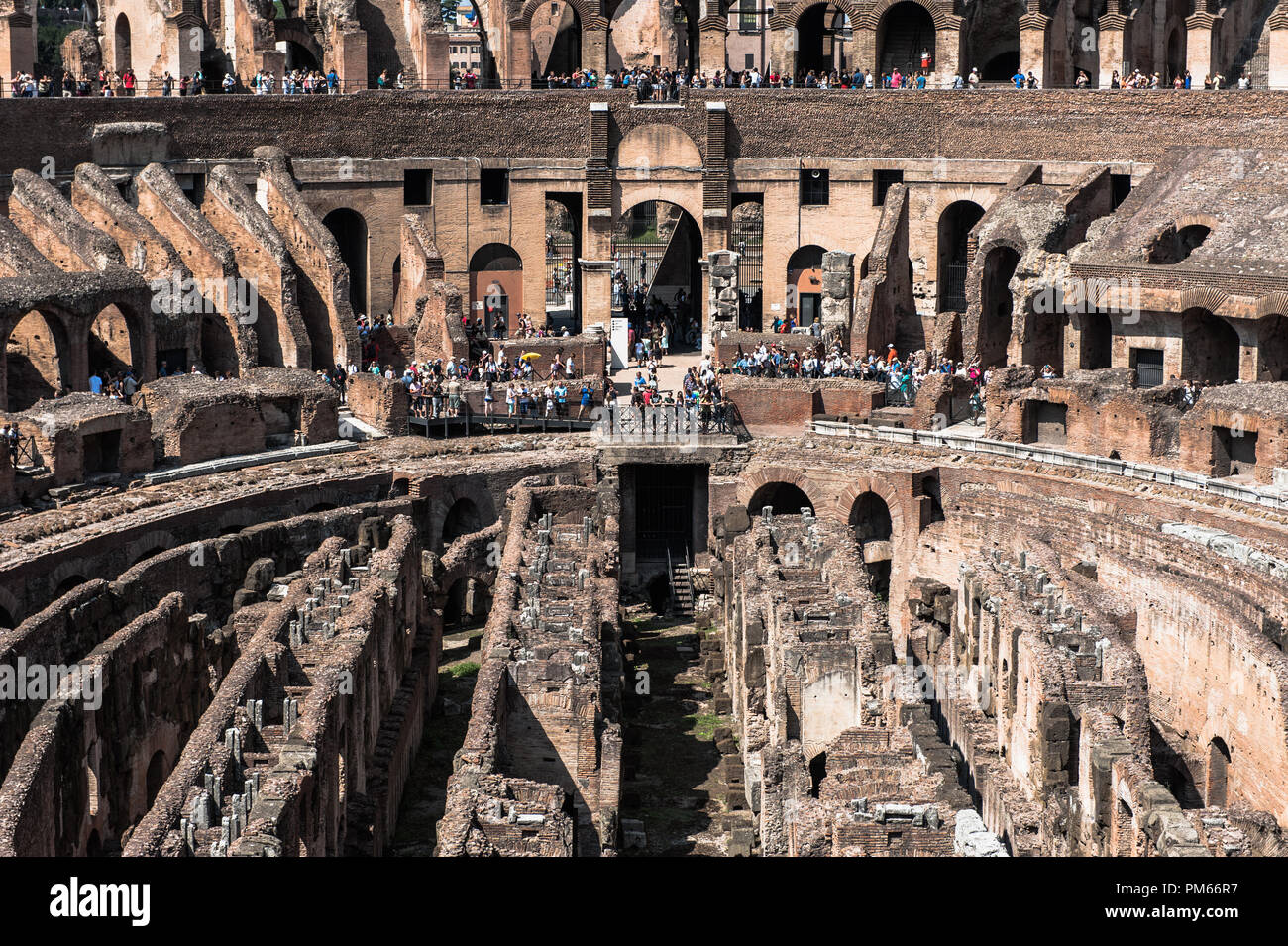 View to the amphitheater inside of Colosseum in Rome Stock Photo - Alamy
