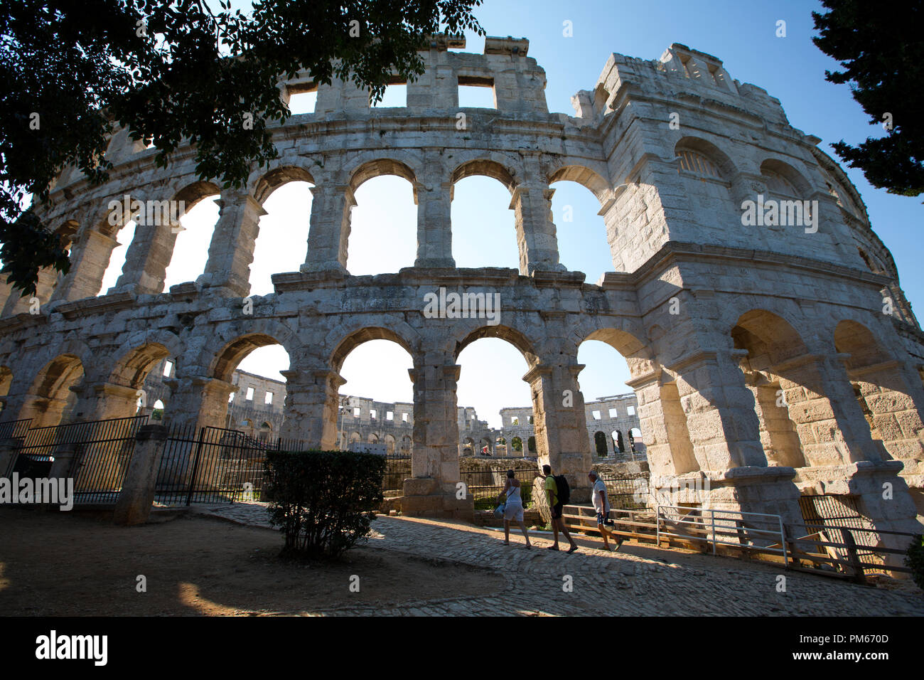 Pula amphitheatre, coastal town situated on the Istrian Peninsula on ...