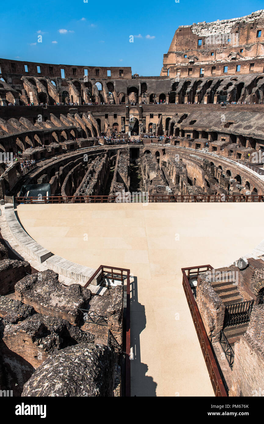 View to the amphitheater inside of Colosseum in Rome Stock Photo - Alamy