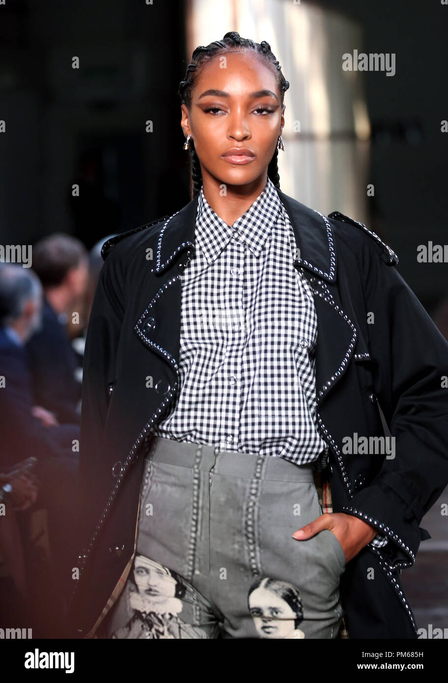 Model Jourdan Dunn on the catwalk during the Burberry London Fashion ...
