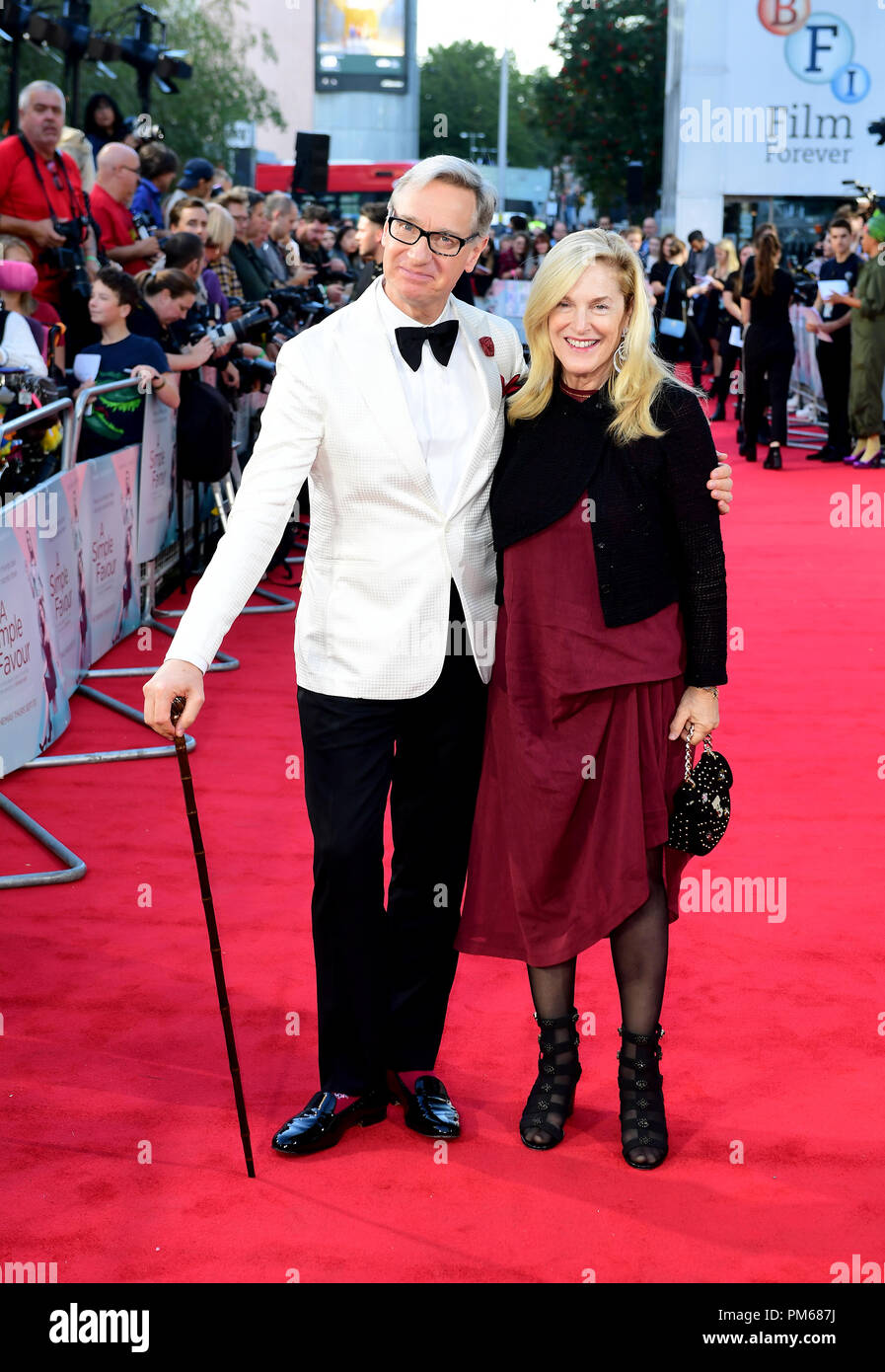 Paul Feig and Laurie Feig attending the premiere of A Simple Favour at ...