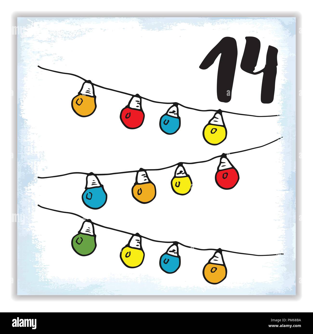 Christmas advent calendar. Hand drawn elements and numbers. Winter ...