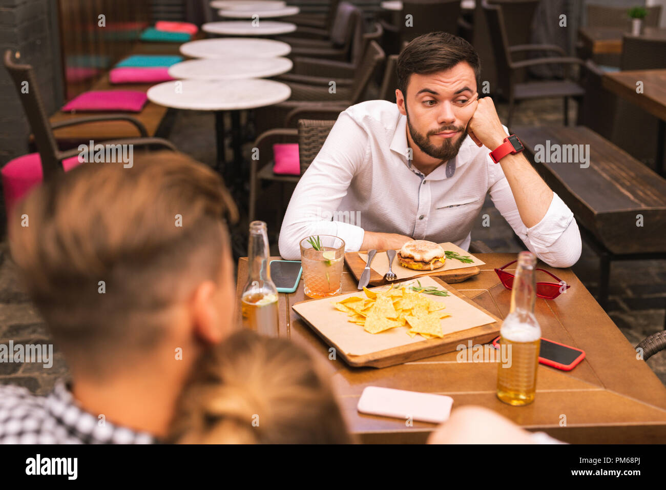 Woman man awkward bar hi-res stock photography and images - Alamy