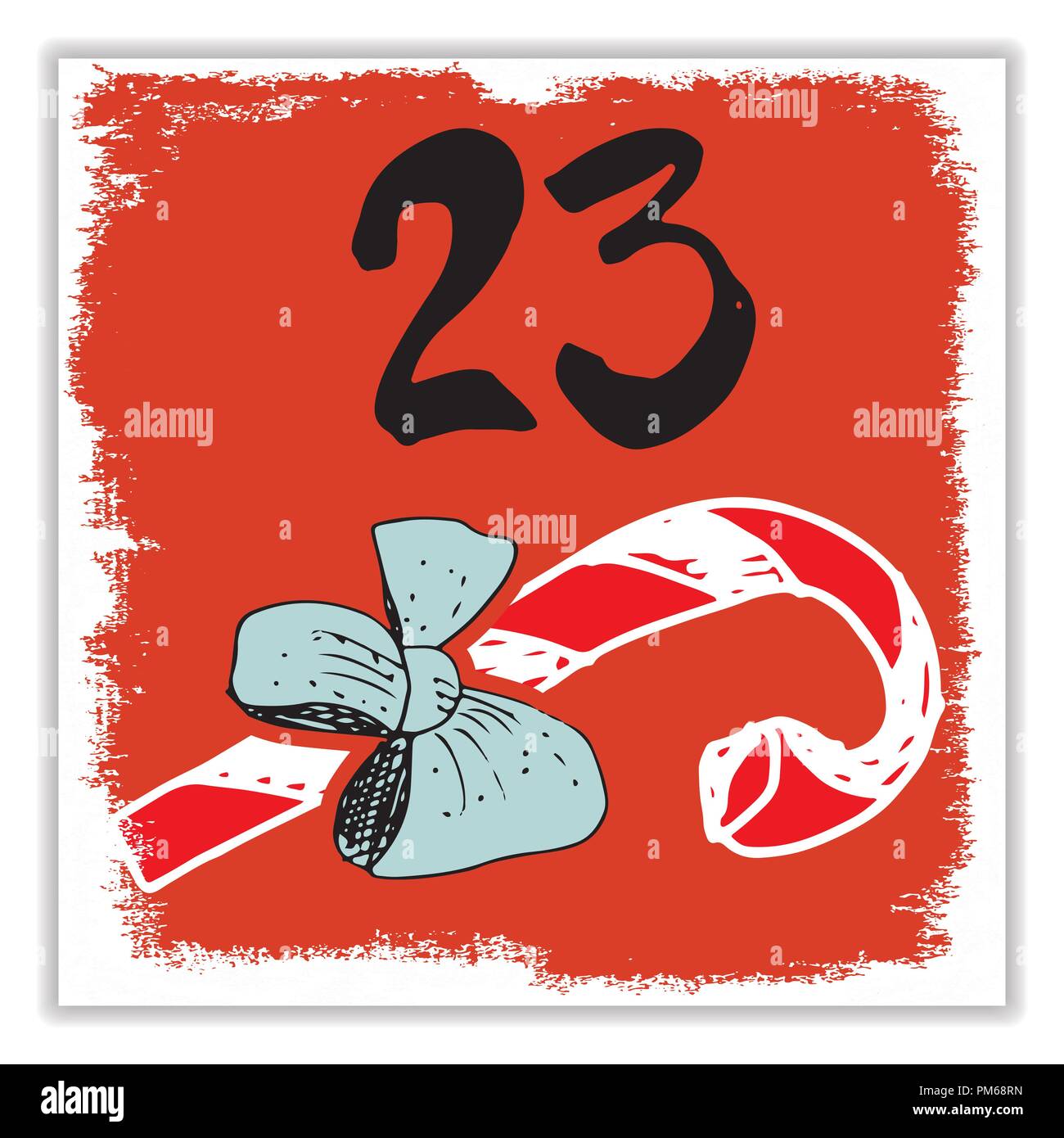 Christmas advent calendar. Hand drawn elements and numbers. Winter ...