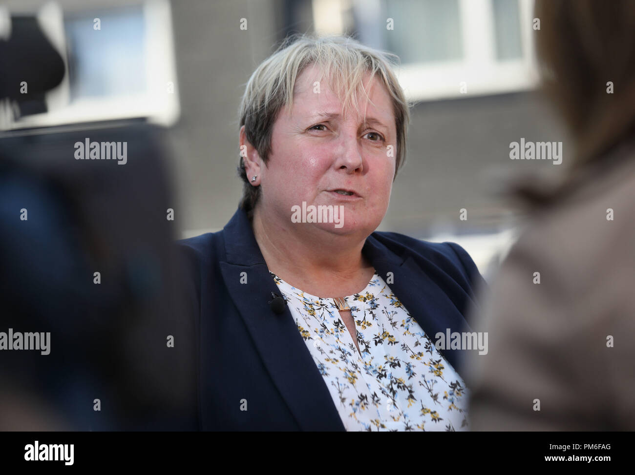 Detective Inspector Alison Cole speaking to the media outside the house ...