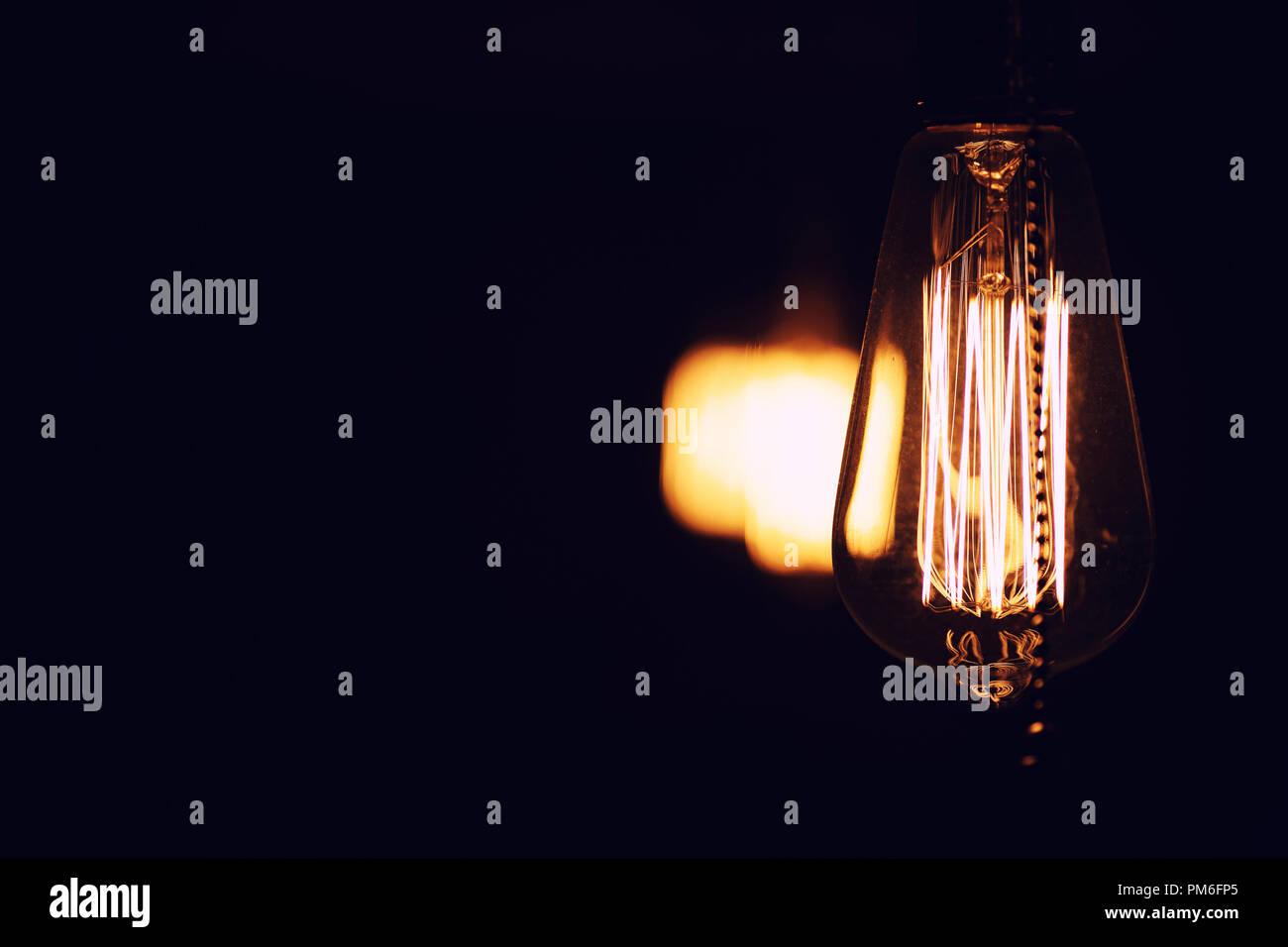 Lamps with tungsten filament. Edison's light bulb. Filament fila Stock ...