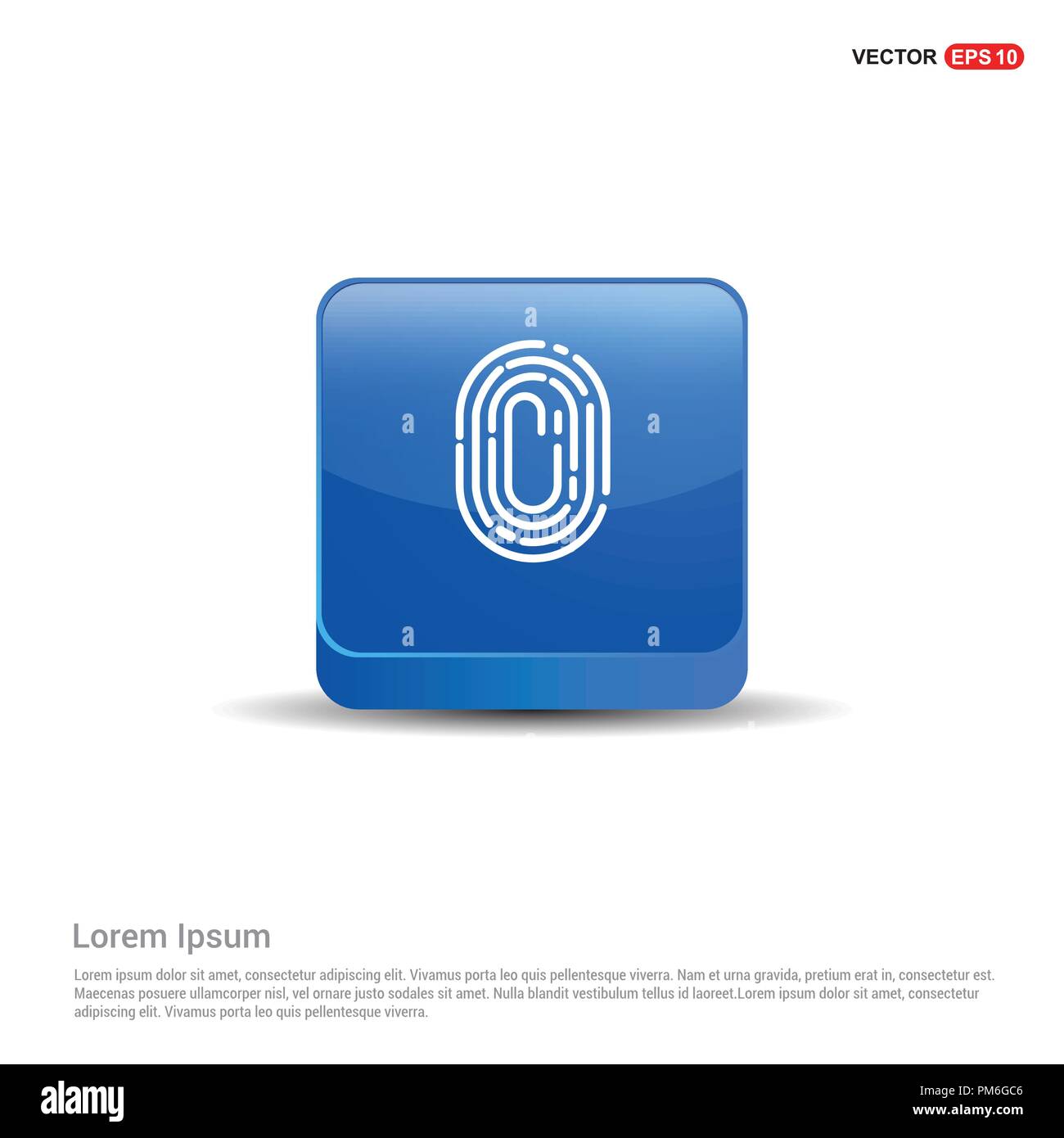 Fingerprint App icon - 3d Blue Button Stock Vector Image & Art - Alamy
