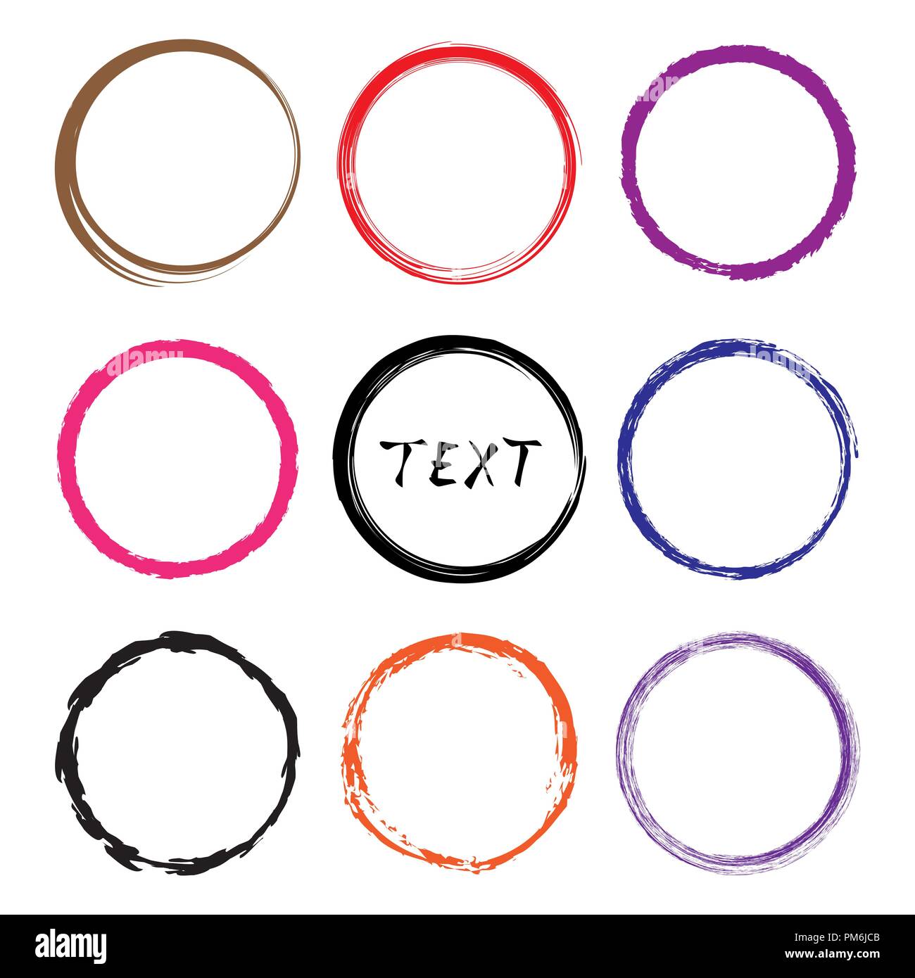 Hand drawn vector circles line sketch set. frames Stock Vector Image ...