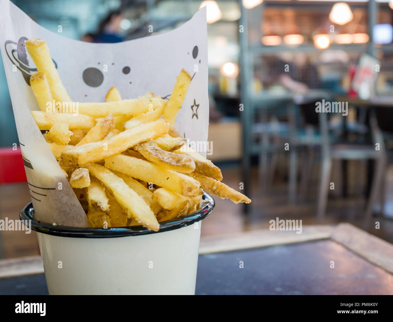 Close up shot of many deep fried delicious french fries, ate at ...