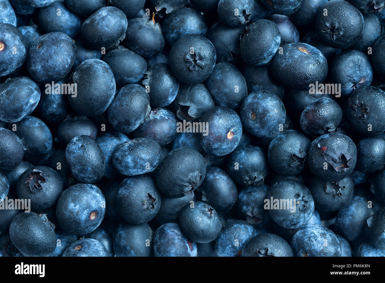 Fresh blueberries background with mist Stock Photo - Alamy