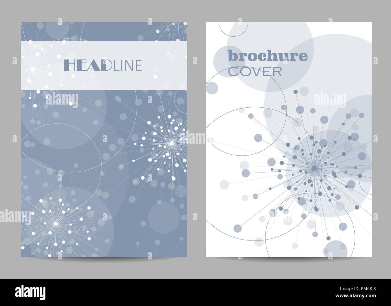 Brochure Template Layout Design Abstract Geometric Background With Connected Lines And Dots