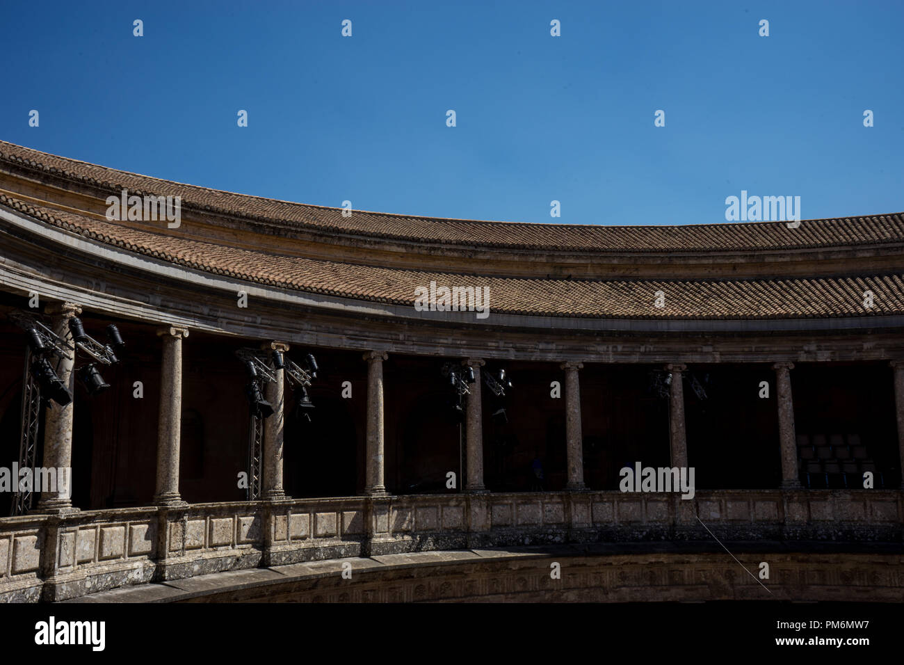 Granada, Spain - 23 June 2017: The Colosseum, columns and atrium of ...