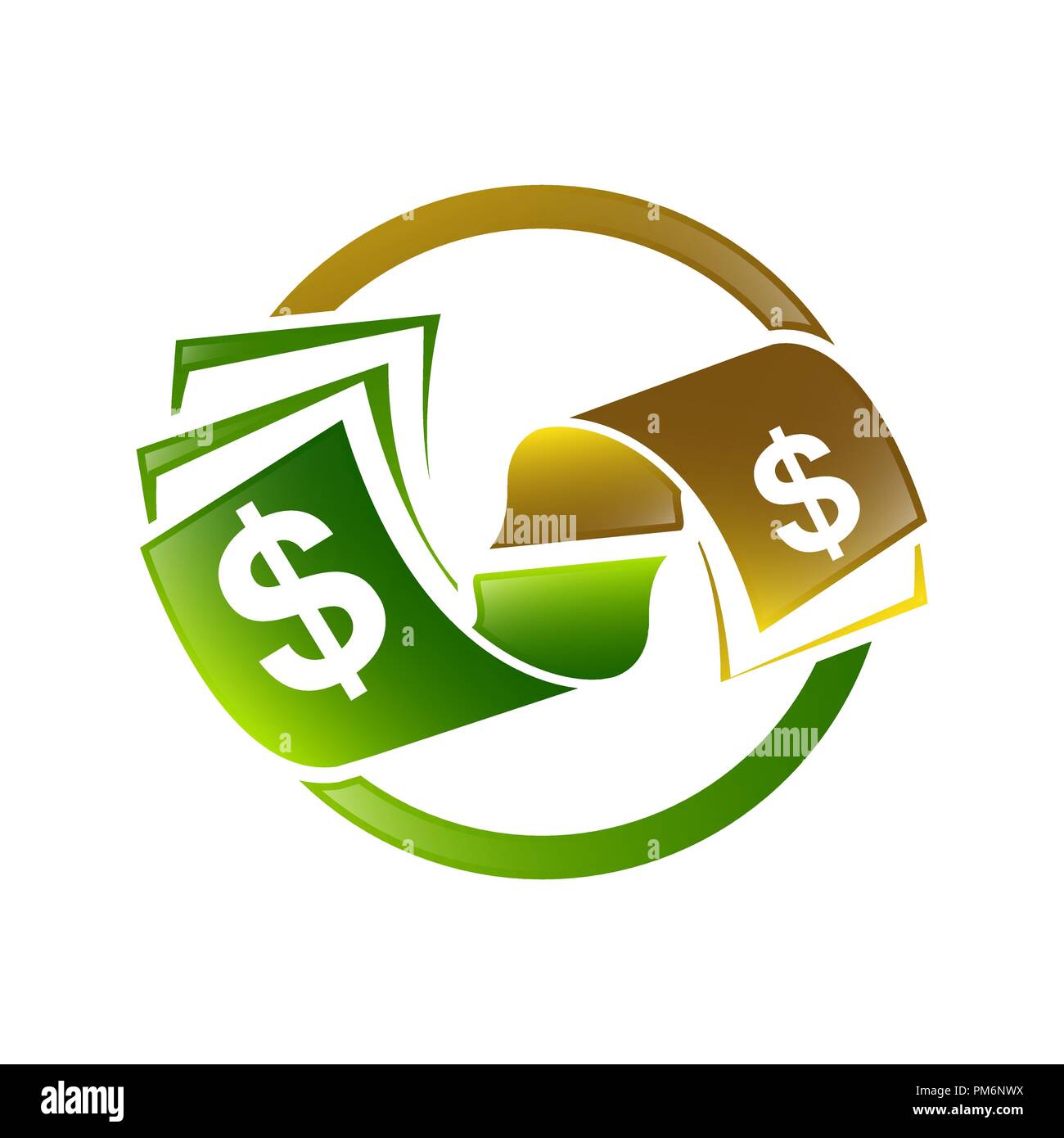 Abstract dollar or money gradient color vector illustration design ...