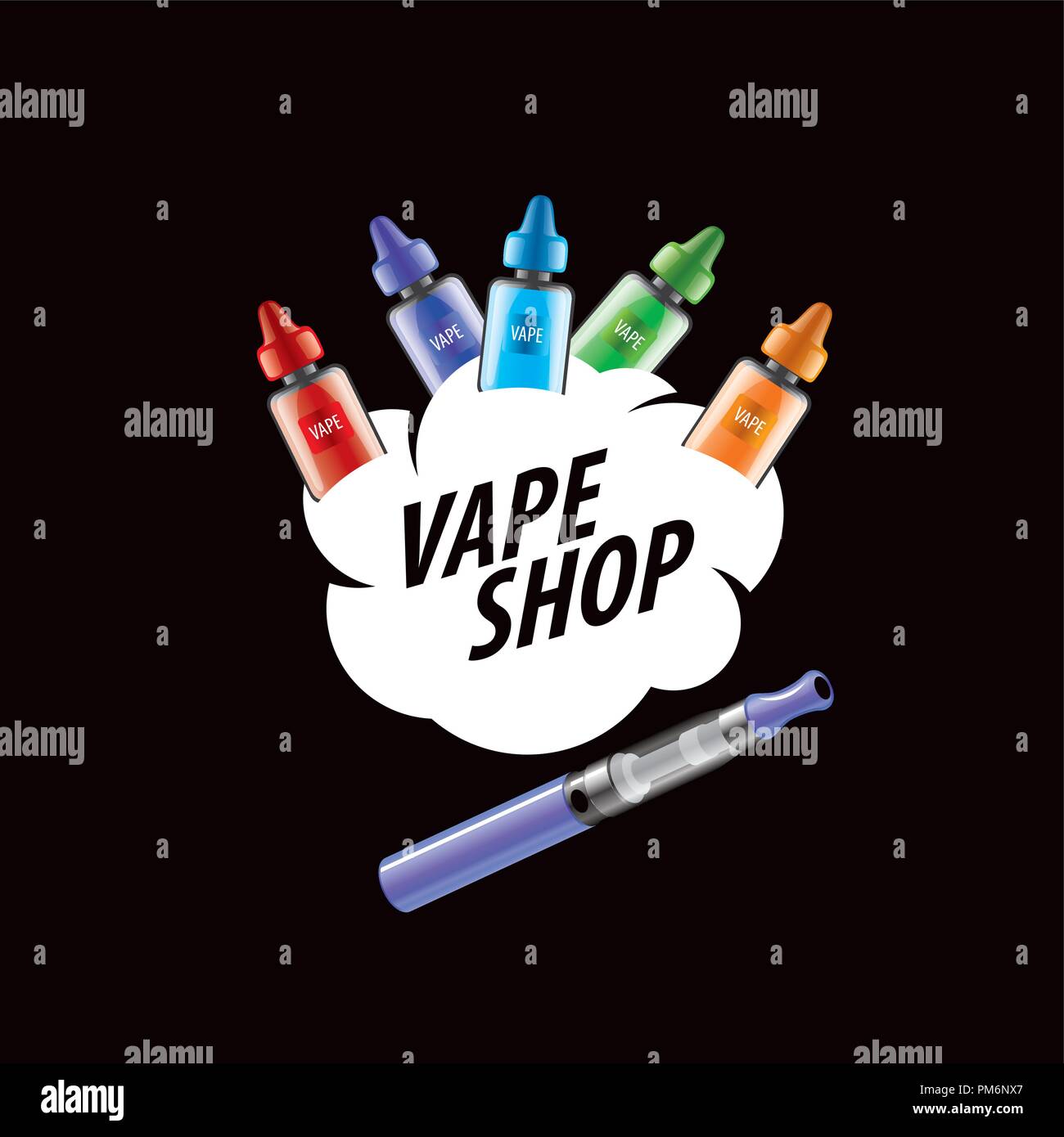 vector logo for the shop of electronic cigarettes Stock Vector Image ...