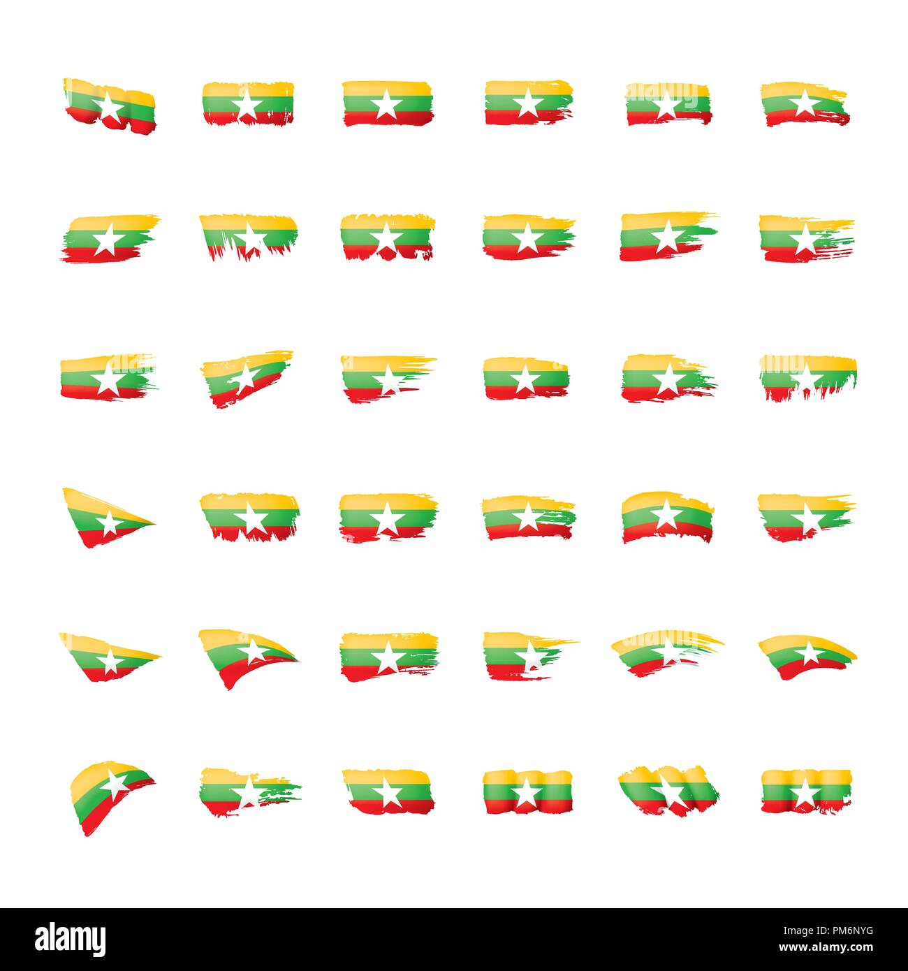 Myanmar flag, vector illustration on a white background Stock Vector ...